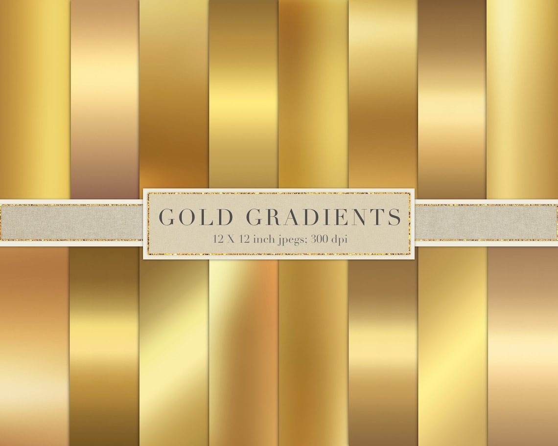 Gold Gradients, Gold Foil, Backgrounds, Digital Paper, Textures ...