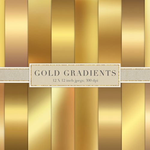 Gold Gradients Gold Foil Backgrounds Digital Paper - Etsy