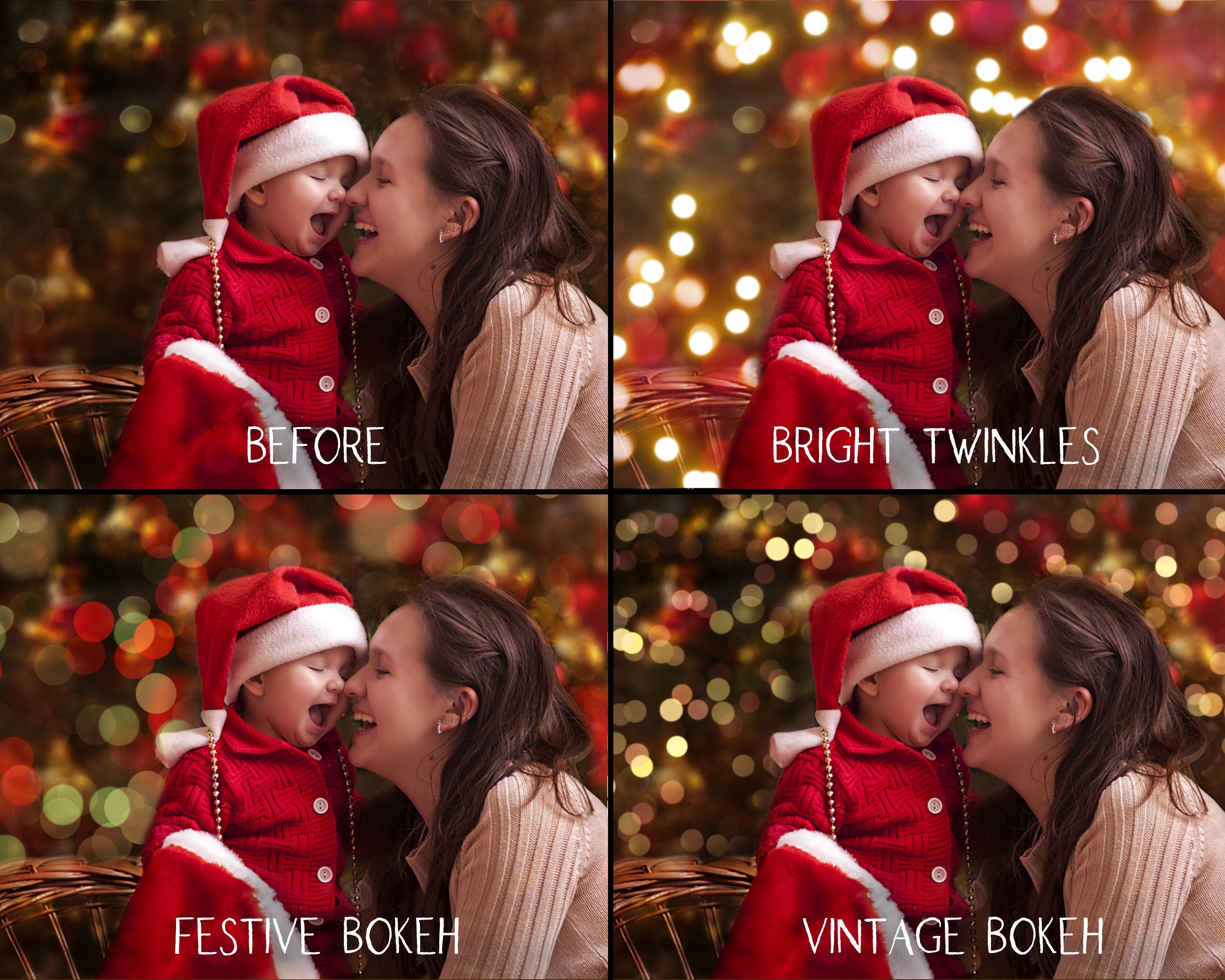 Christmas Bokeh Overlays Gold Bokeh Christmas Festive | Etsy Canada