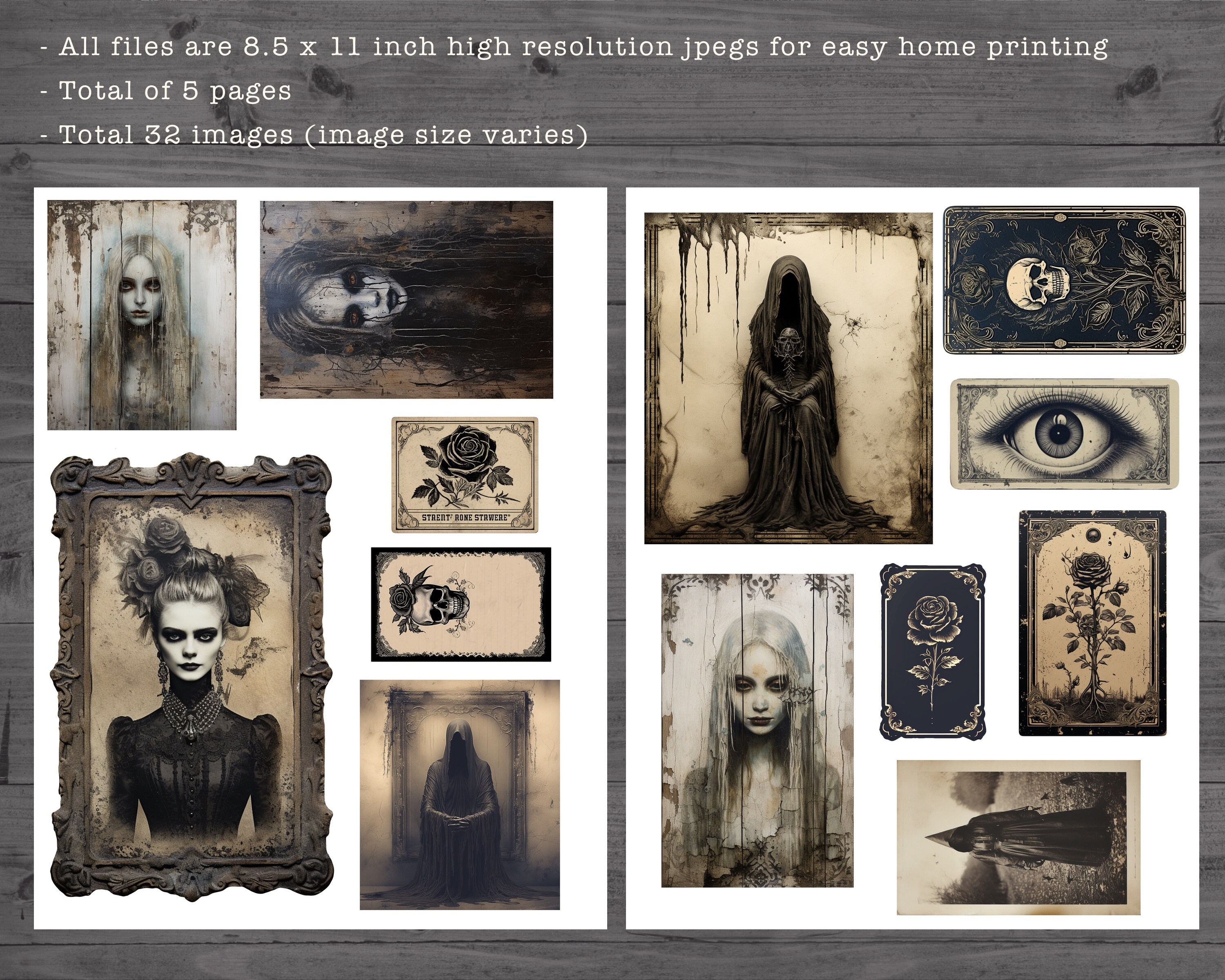 Gothic Ephemera, Gothic Junk Journal Kit, Vintage Gothic Image, Gothic ...