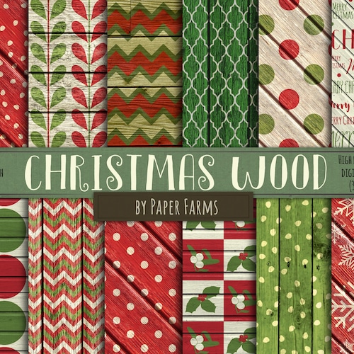 Rustic Christmas Digital Paper Rustic Christmas Scrapbook - Etsy