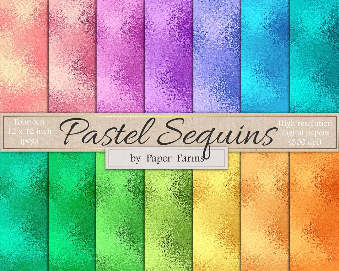 Pastel Sequins, Digital Paper, Sequins, Scrapbook Paper, Pastel ...