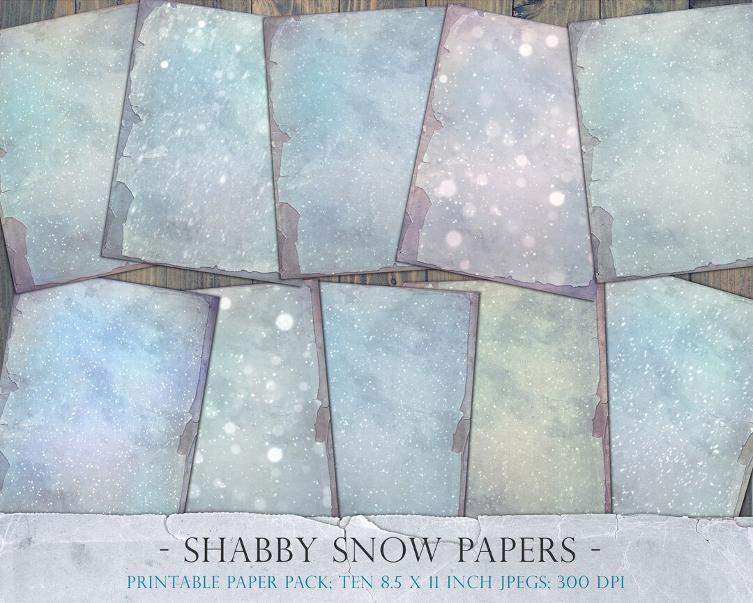 Snow Collage Sheets, Snow Junk Journal, Winter Junk Journal, Printable ...