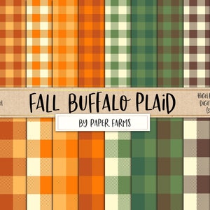 Fall Buffalo Plaid, Sale, Digital Paper, Background, Scrapbook Paper ...