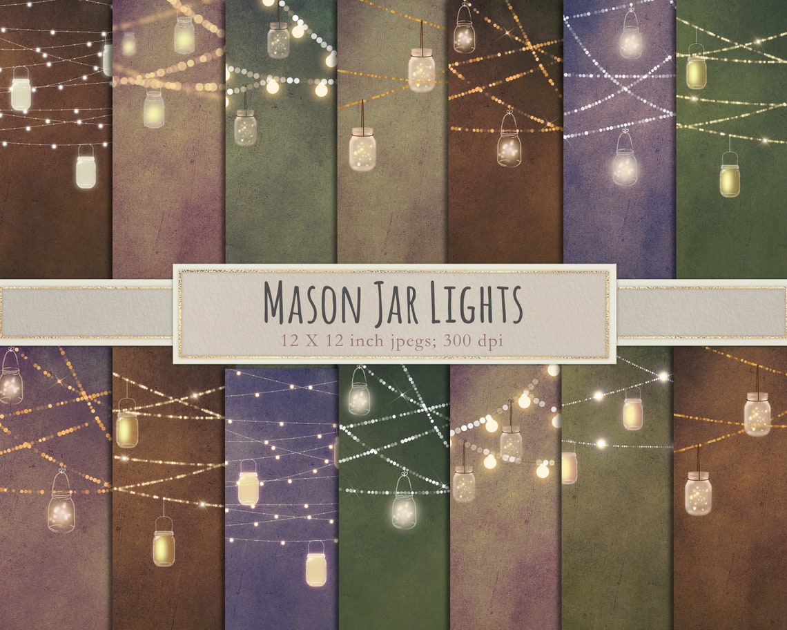 Vintage Paper, Mason Jars, Digital Paper, Scrapbook Paper, Backgrounds ...