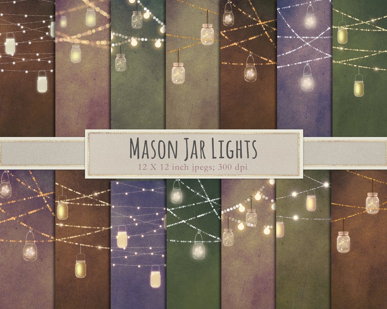 Vintage Paper, Mason Jars, Digital Paper, Scrapbook Paper, Backgrounds ...
