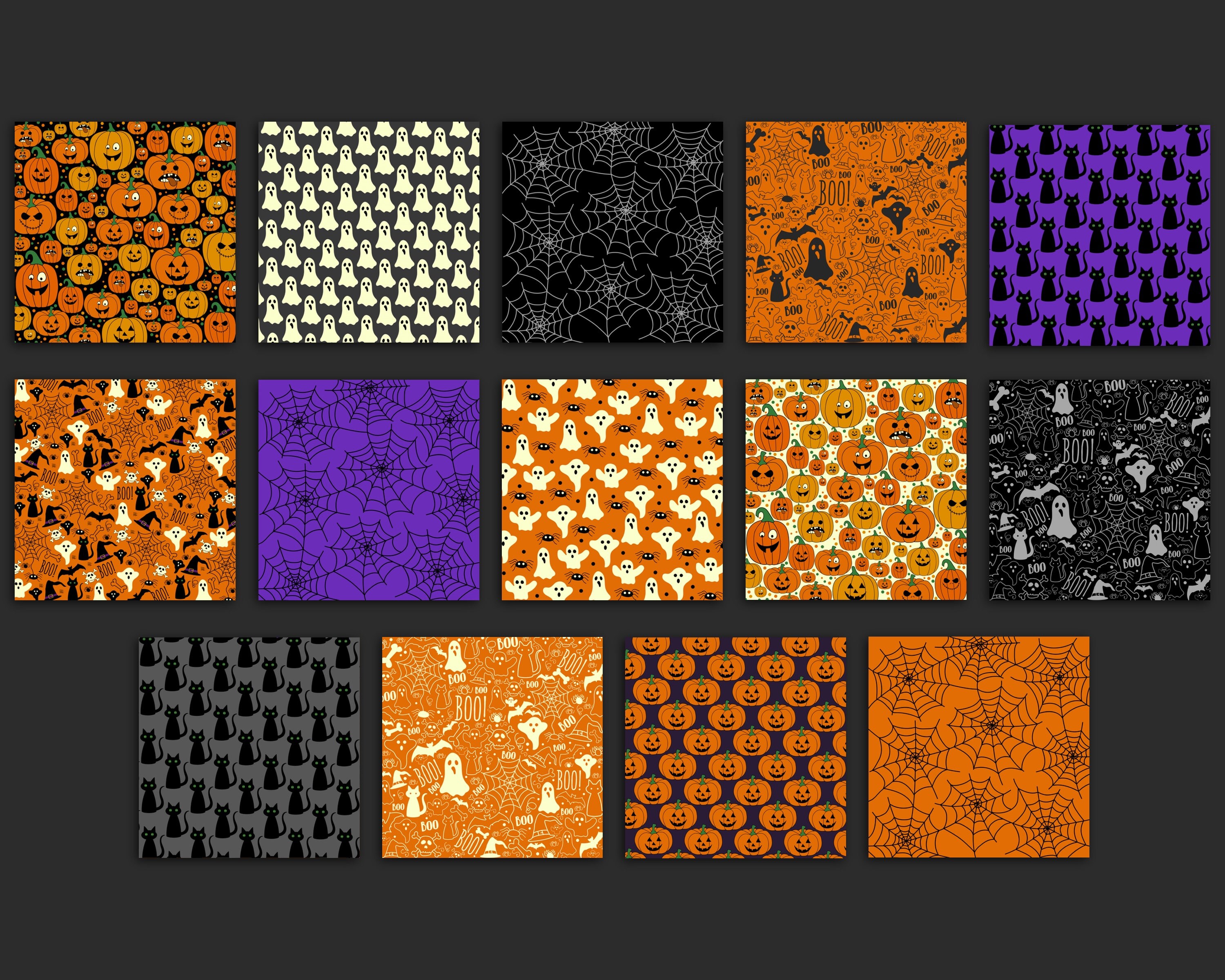 Halloween Digital Paper, Halloween Scrapbook Paper, Halloween ...