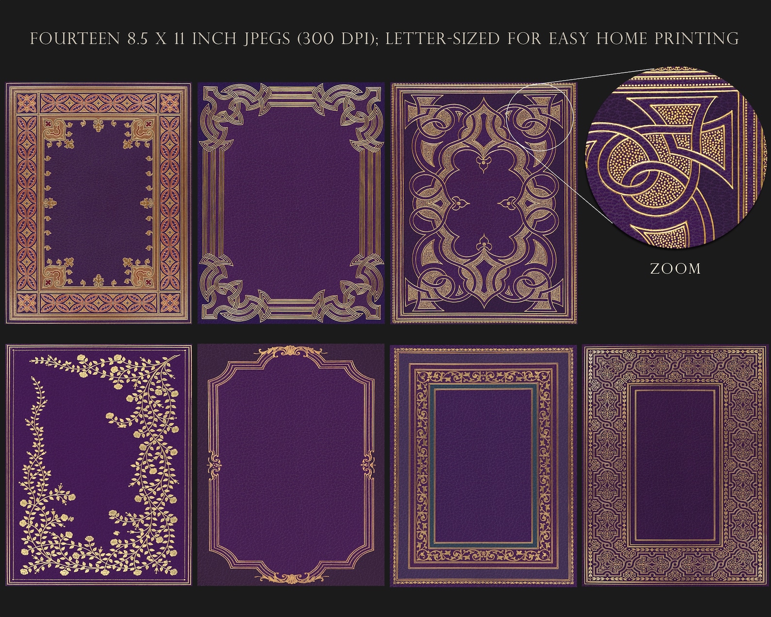 Gilded Book Cover, Digital Paper, Scrapbook Paper, Backgrounds, Junk ...