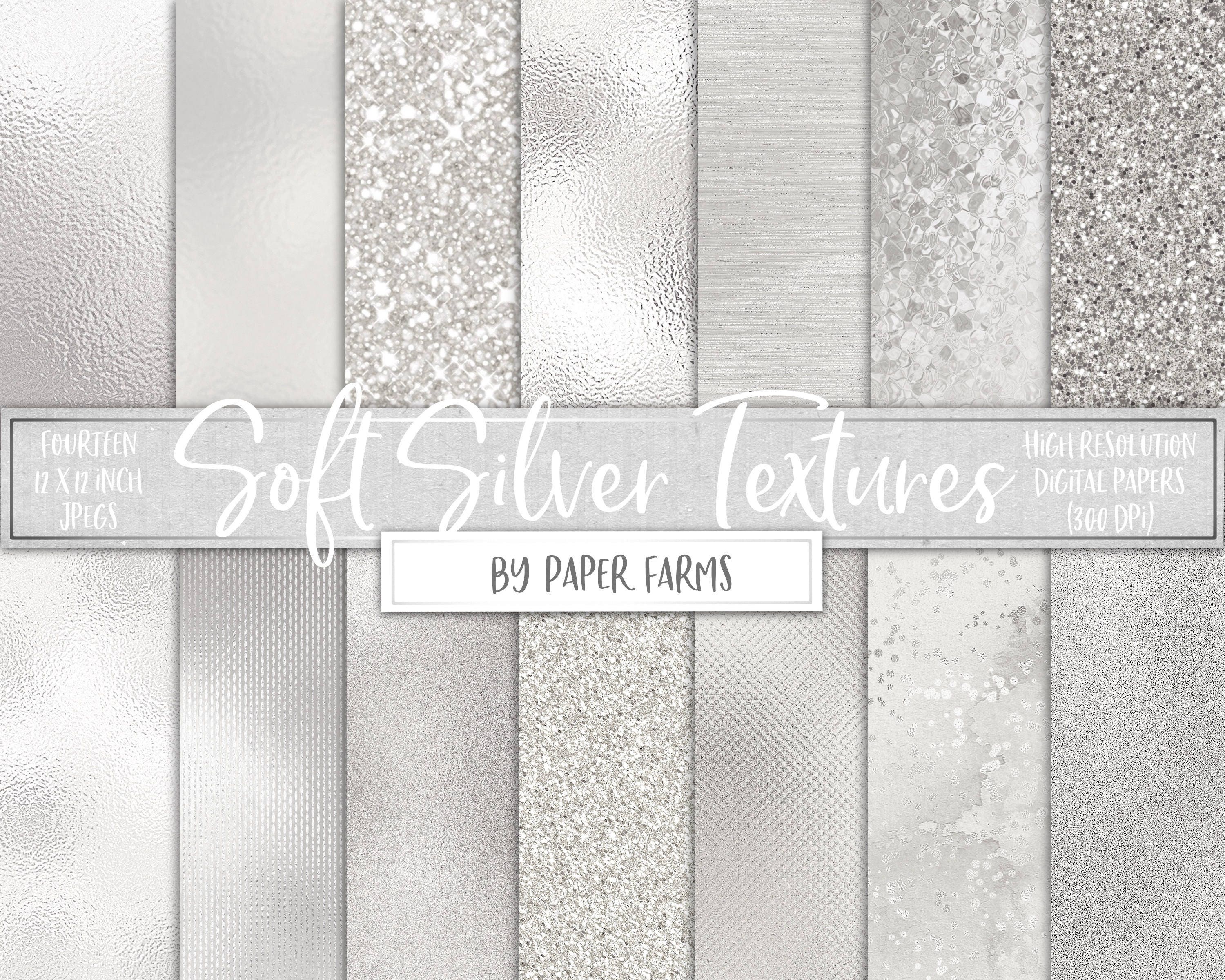 Silver Foil and Glitter Pale Silver Digital Paper Textures - Etsy