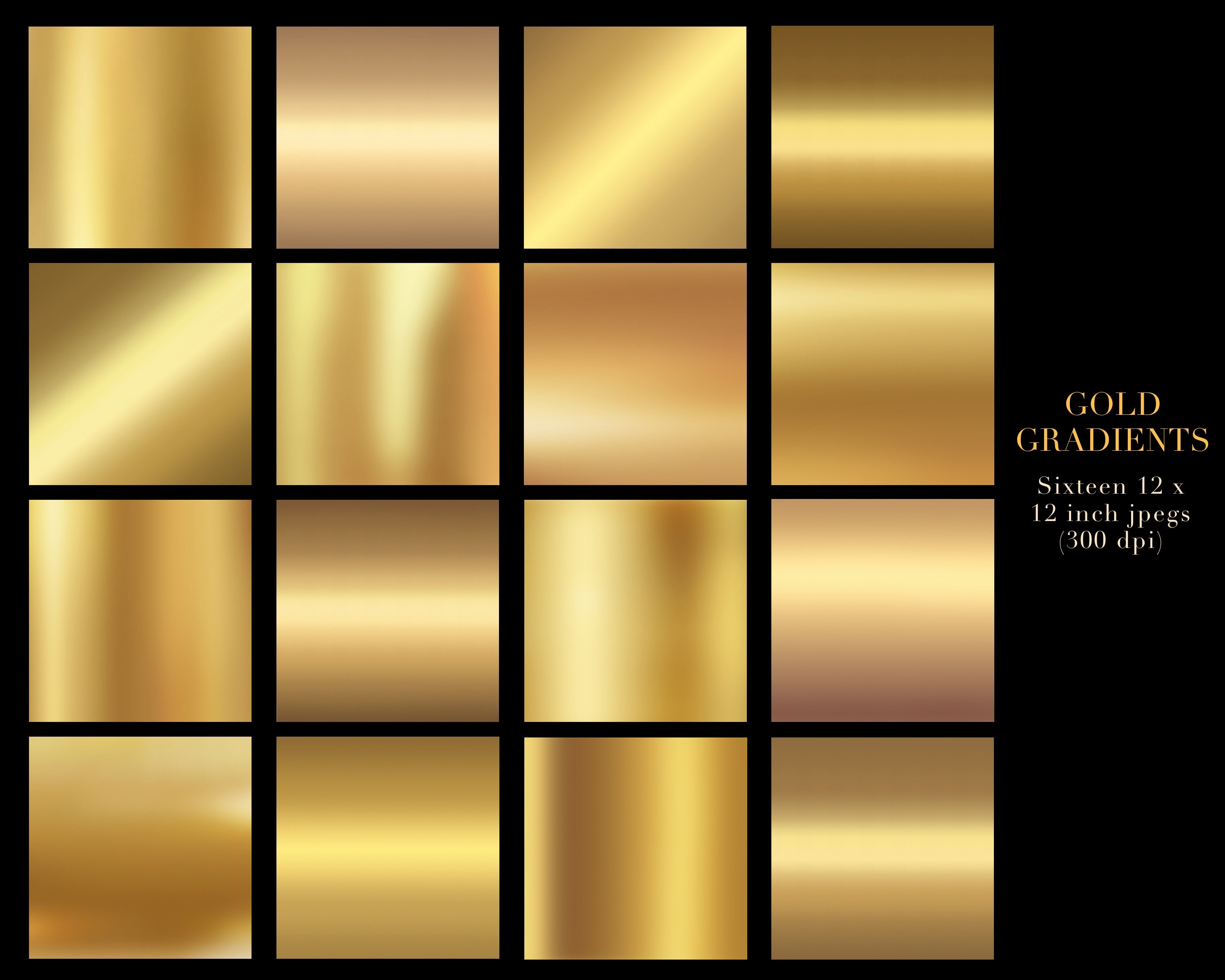 Gold Gradients Gold Foil Backgrounds Digital Paper - Etsy