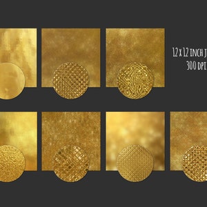 Gold Foil, Digital Paper, Scrapbook Paper, Metallic Gold, Backgrounds ...