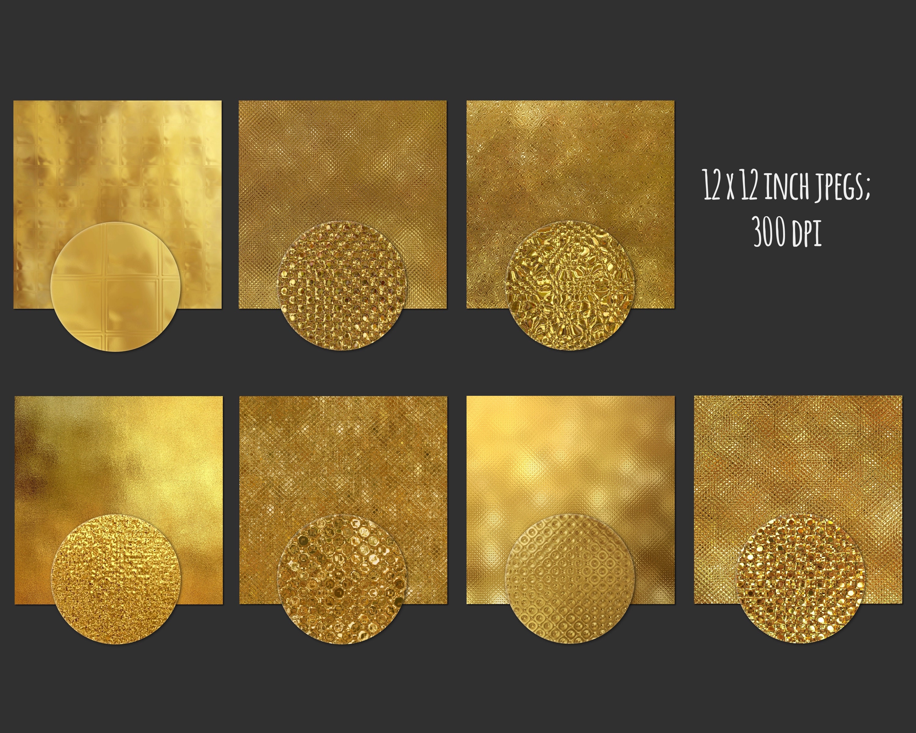 Gold foil digital paper scrapbook paper metallic gold | Etsy