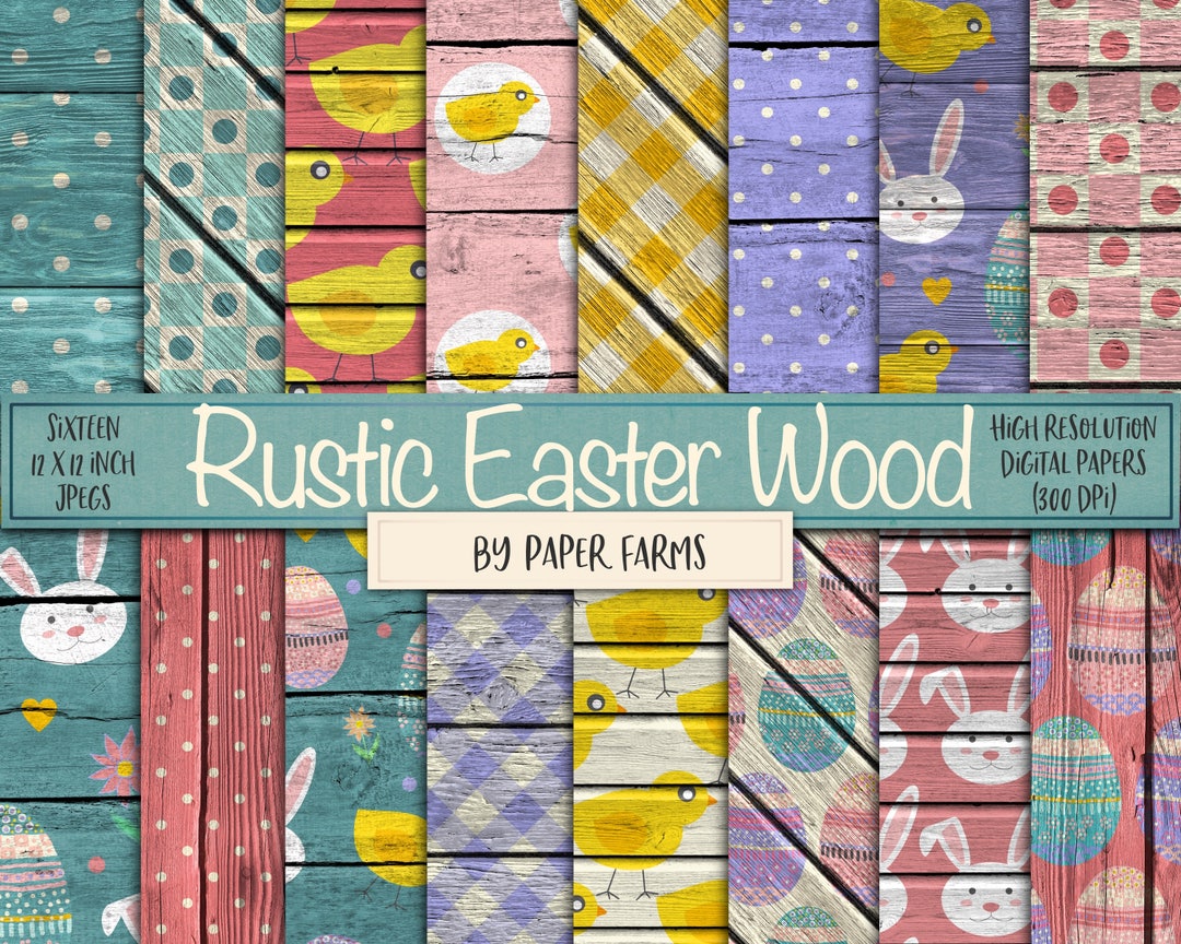 Rustic Easter Digital Paper, Easter Digital Paper, Rustic Easter ...