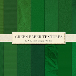 Green Paper Textures, Digital Paper, Scrapbook Paper, Textures ...