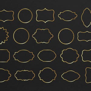 Gold Frames, Clipart, Labels, Tags, Decorative, Gold, Digital Frames ...