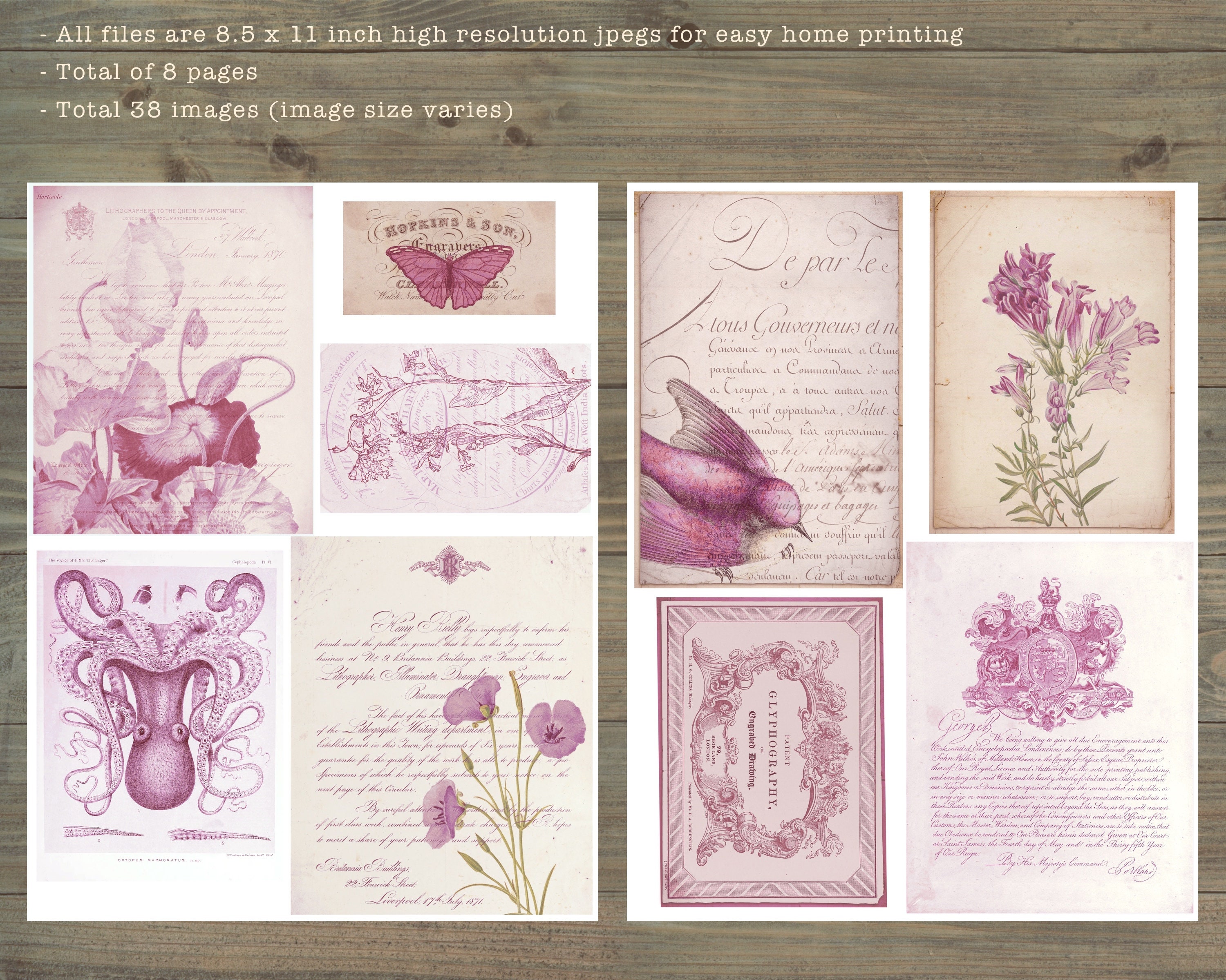 Pink Junk Journal Kit Pink Ephemera Vintage Pink Collage - Etsy