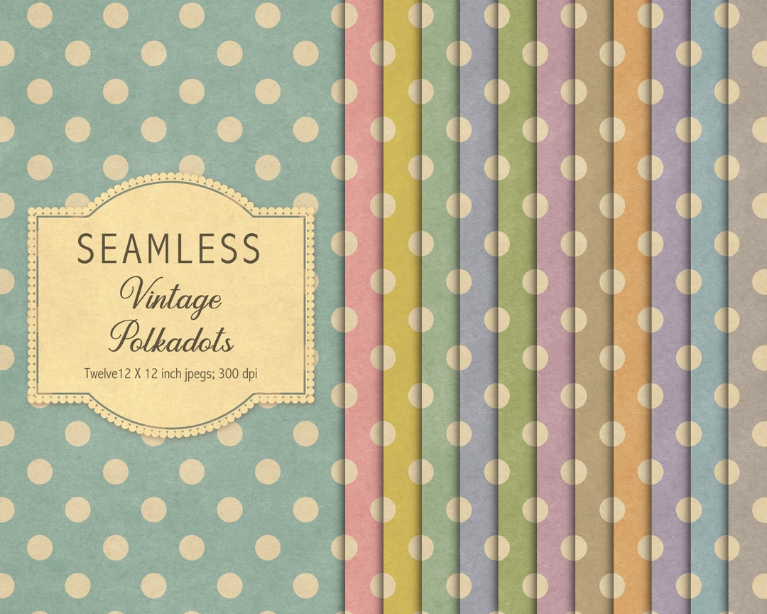 Seamless Vintage Polkadots, Seamless Dots, Kraft Paper, Digital Paper ...