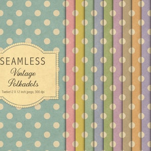 Seamless Vintage Polkadots, Seamless Dots, Kraft Paper, Digital Paper ...