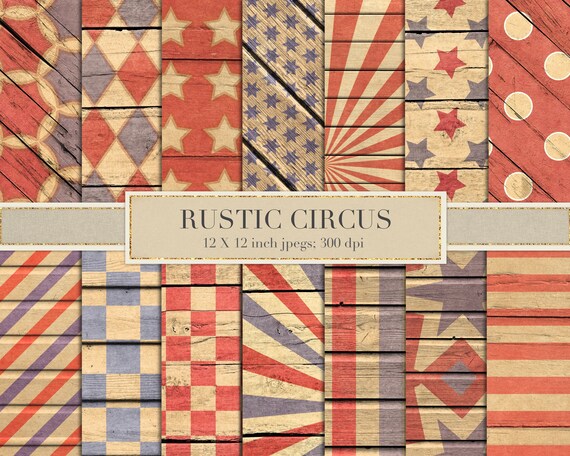 Vintage circus rustic circus wood patterns on wood wood | Etsy