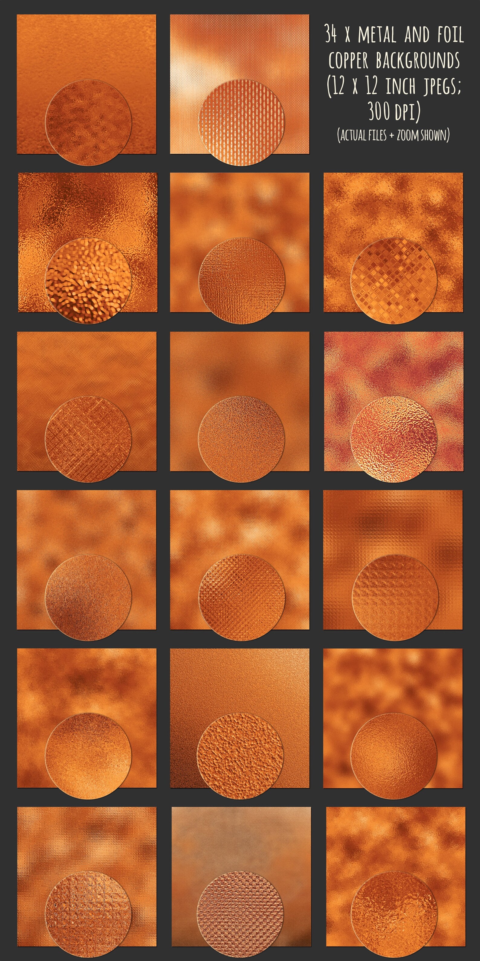 Copper Textures, Bundle, Copper Foil, Copper, Burnt Orange, Foil ...