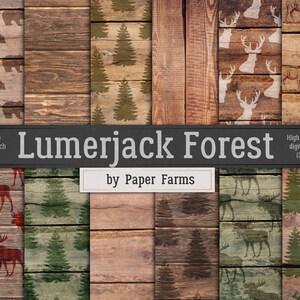 Lumberjack Forest, Rustic Lumberjack, Lumberjack Wood, Digital Paper ...