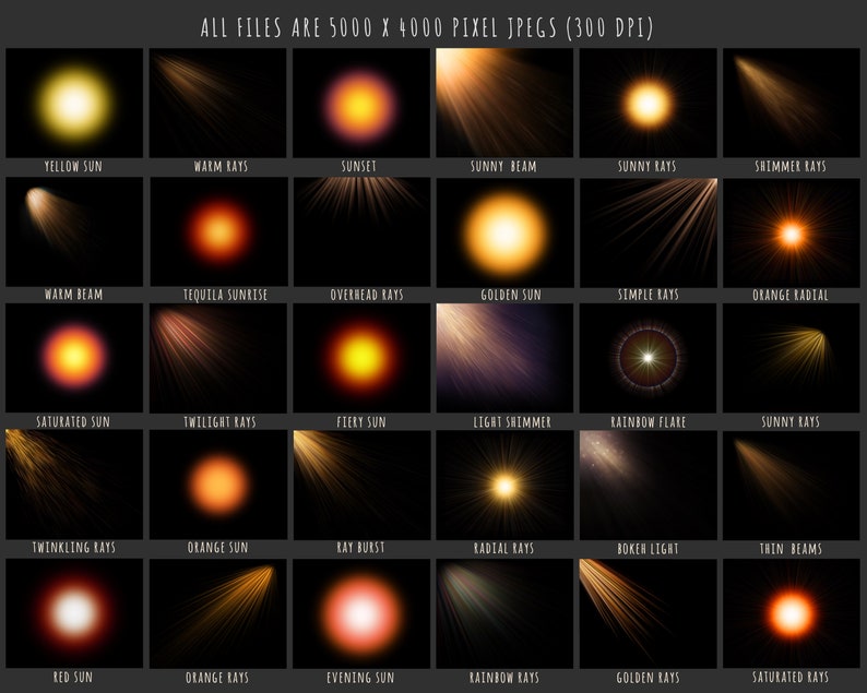 Photoshop Overlays Sunlight Overlays Sunshine Overlays Sun | Etsy Canada