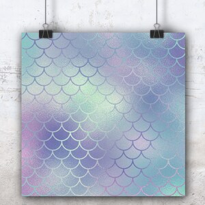 Iridescent Mermaid Scales, Digital Paper, Scrapbook Paper, Backgrounds ...