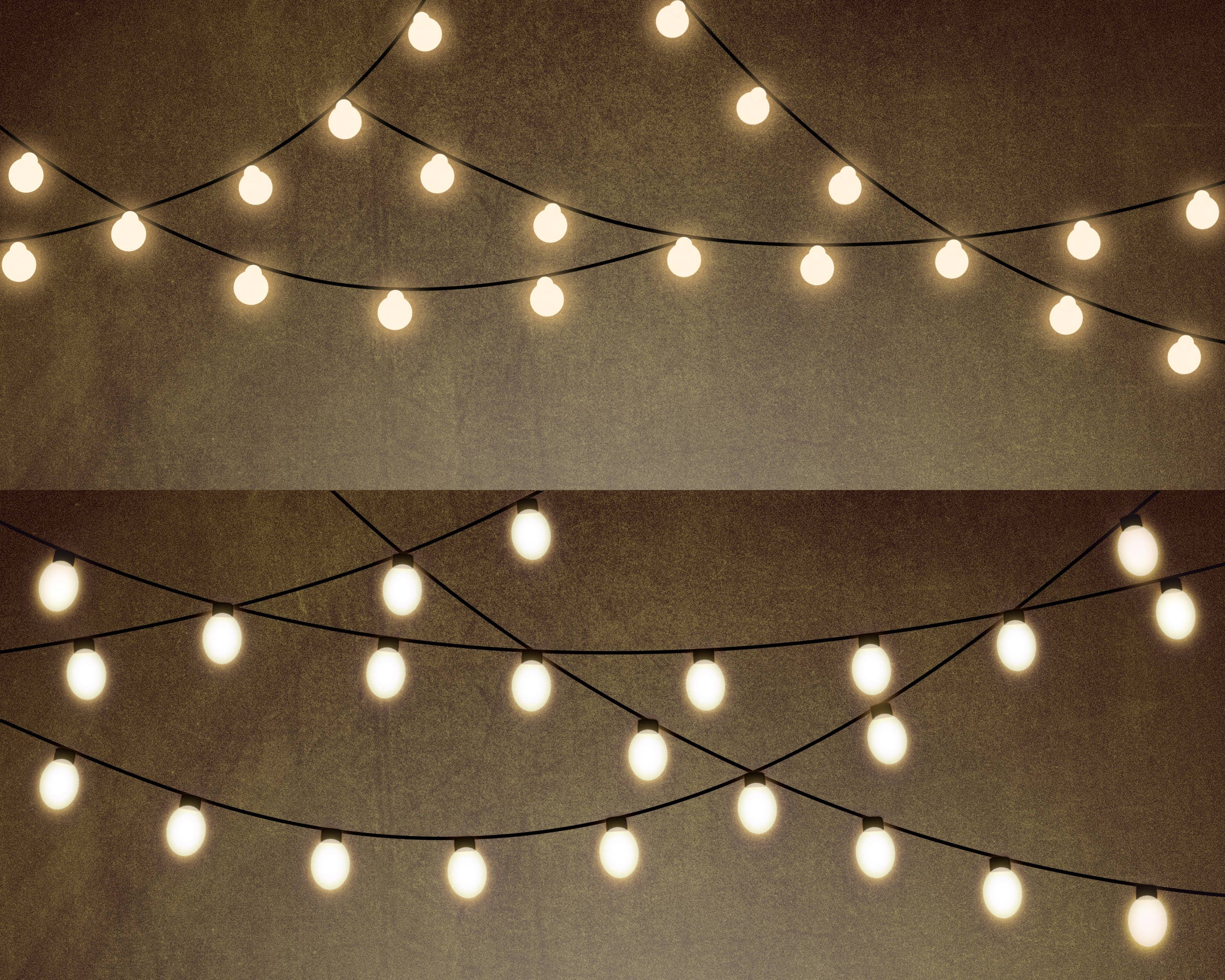 String lights overlay string lights clipart fairy lights | Etsy