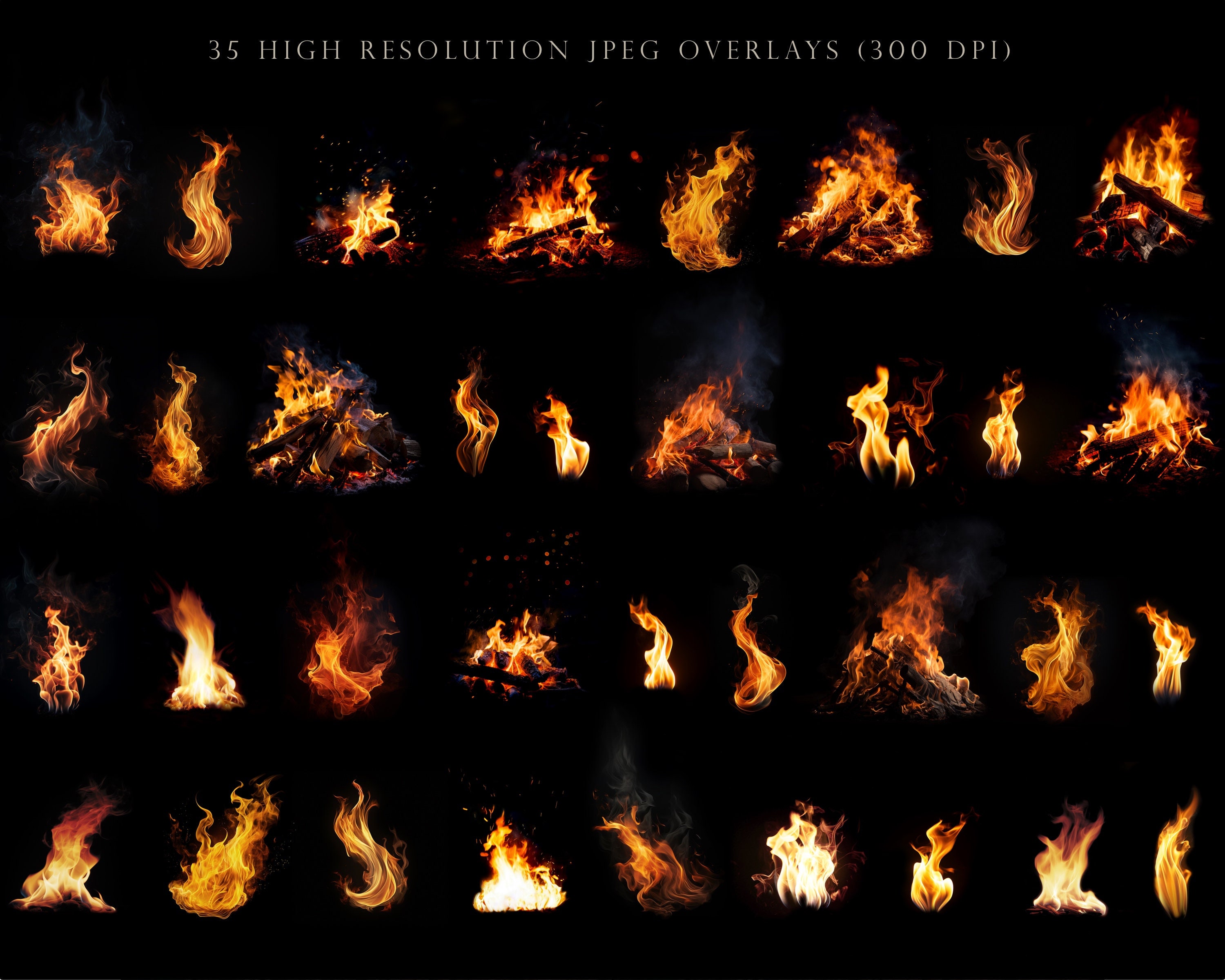 Flame Overlays, Fire Overlays, Campfire Overlays, Fireplace, Photoshop ...