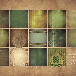 Celtic Digital Paper, Celtic Scrapbook Paper, St. Patrick's Day, Kelly ...