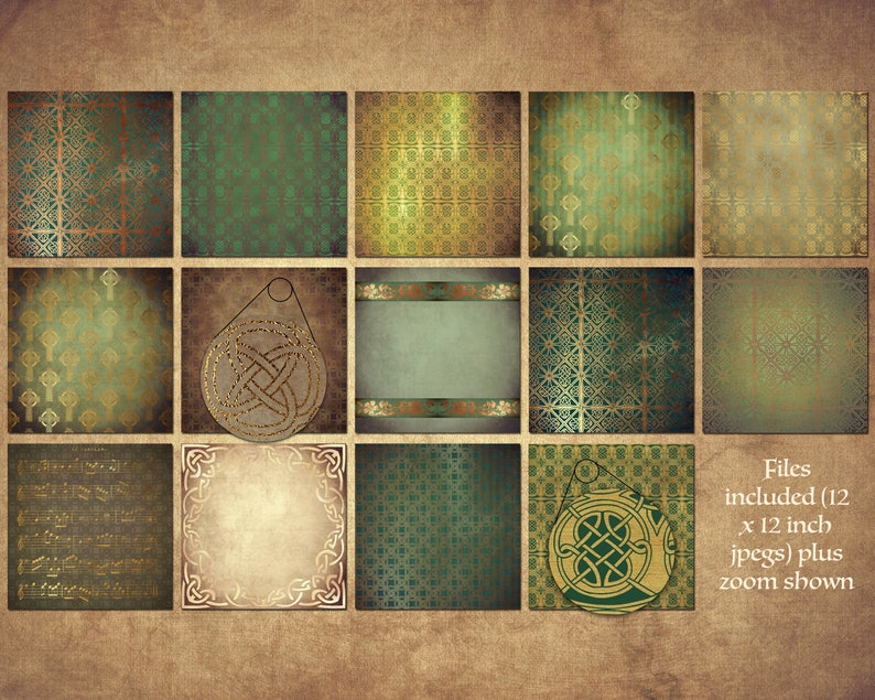 Celtic Digital Paper Celtic Scrapbook Paper St. - Etsy New Zealand