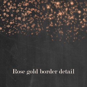 Digital Rose Gold Confetti Borders, Metallic Confetti Border, Glitter ...