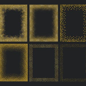 Gold Glitter Frames, Overlays, 8.5 X 11 Inches, Christmas Frames, Gold ...