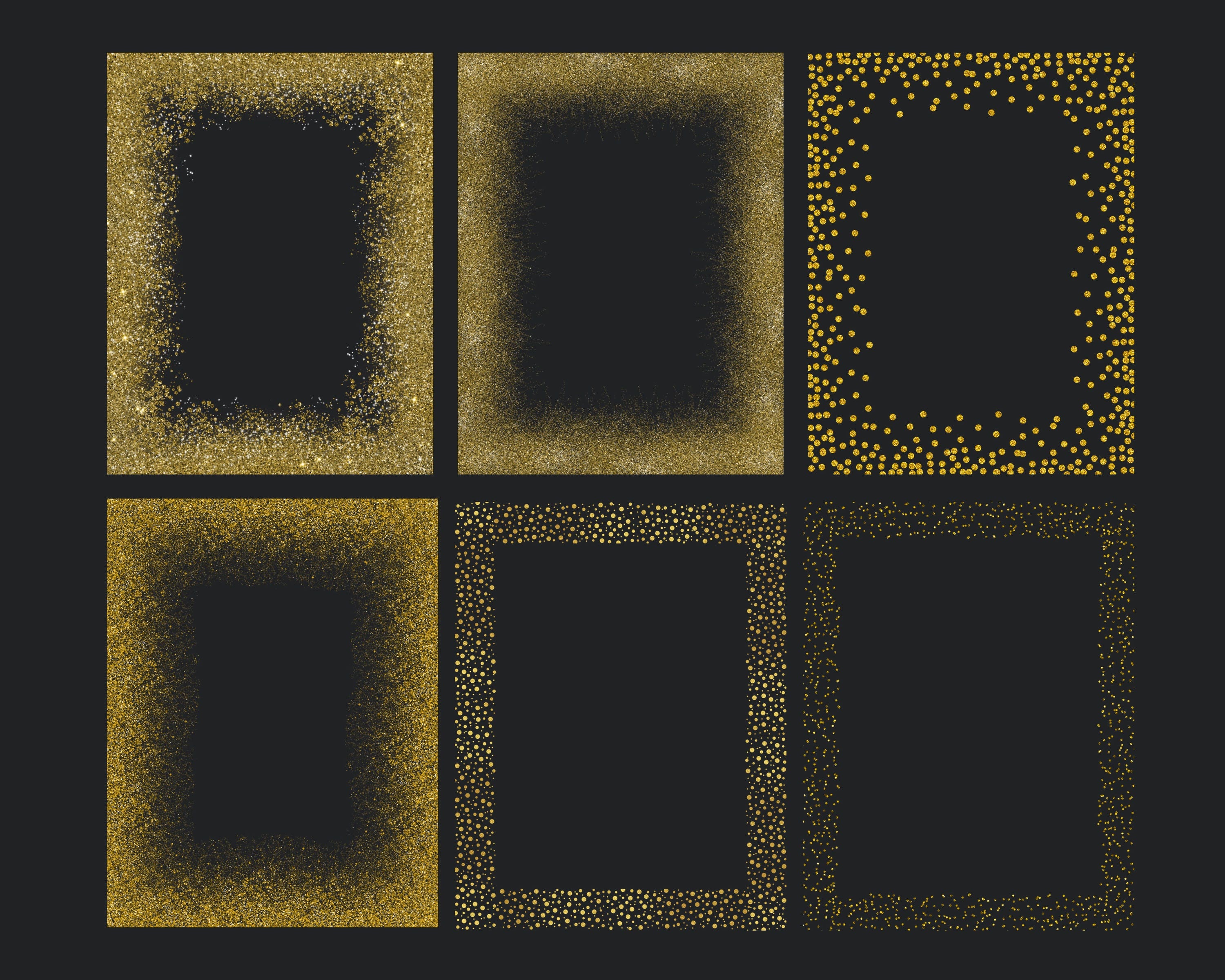 Gold Glitter Frames Overlays 8.5 X 11 Inches Christmas - Etsy