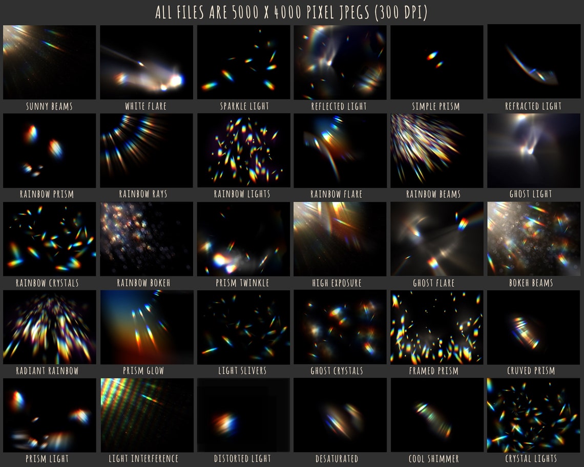 Prism overlays crystal light overlays rainbow light leaks | Etsy