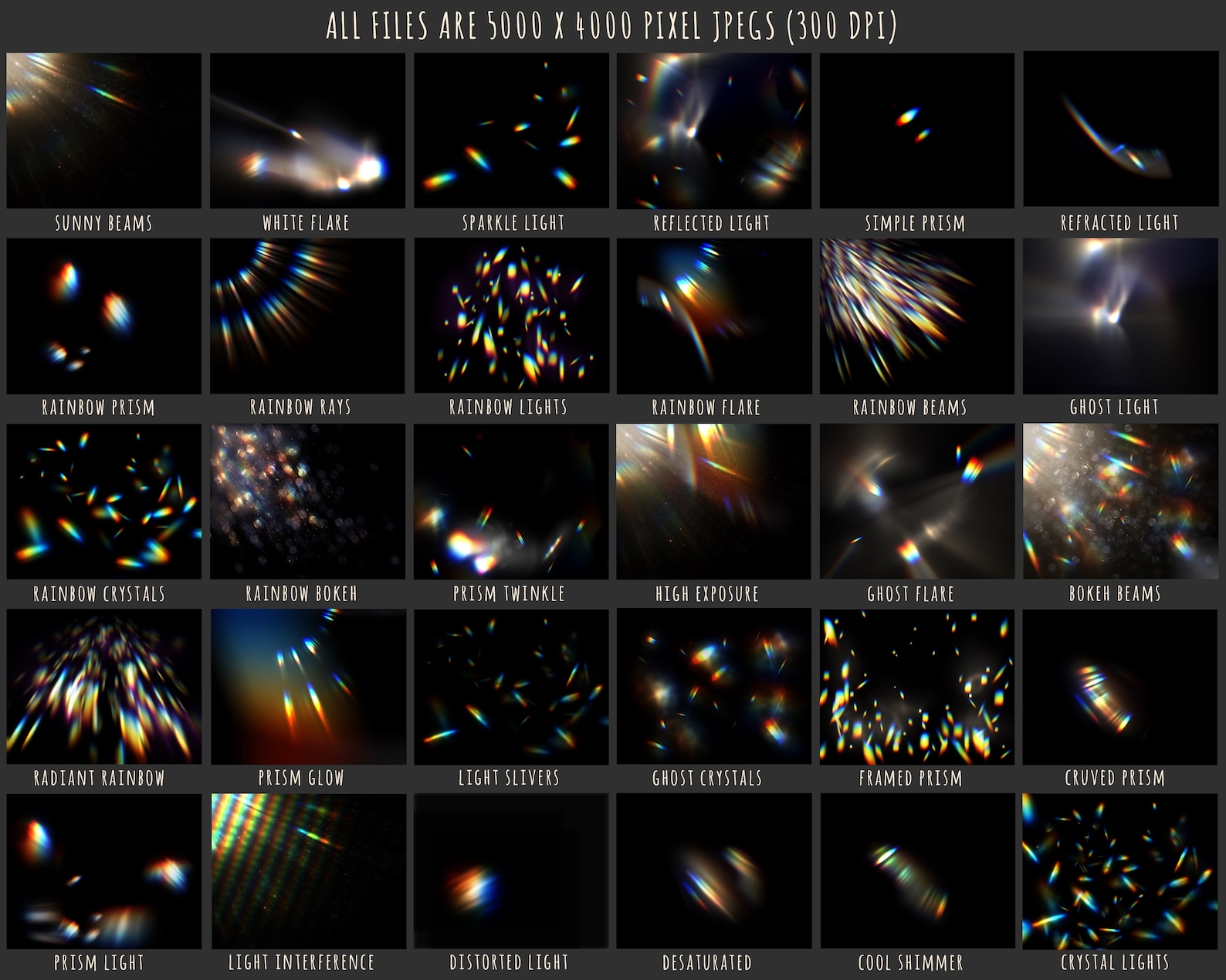 Prism overlays crystal light overlays rainbow light leaks | Etsy