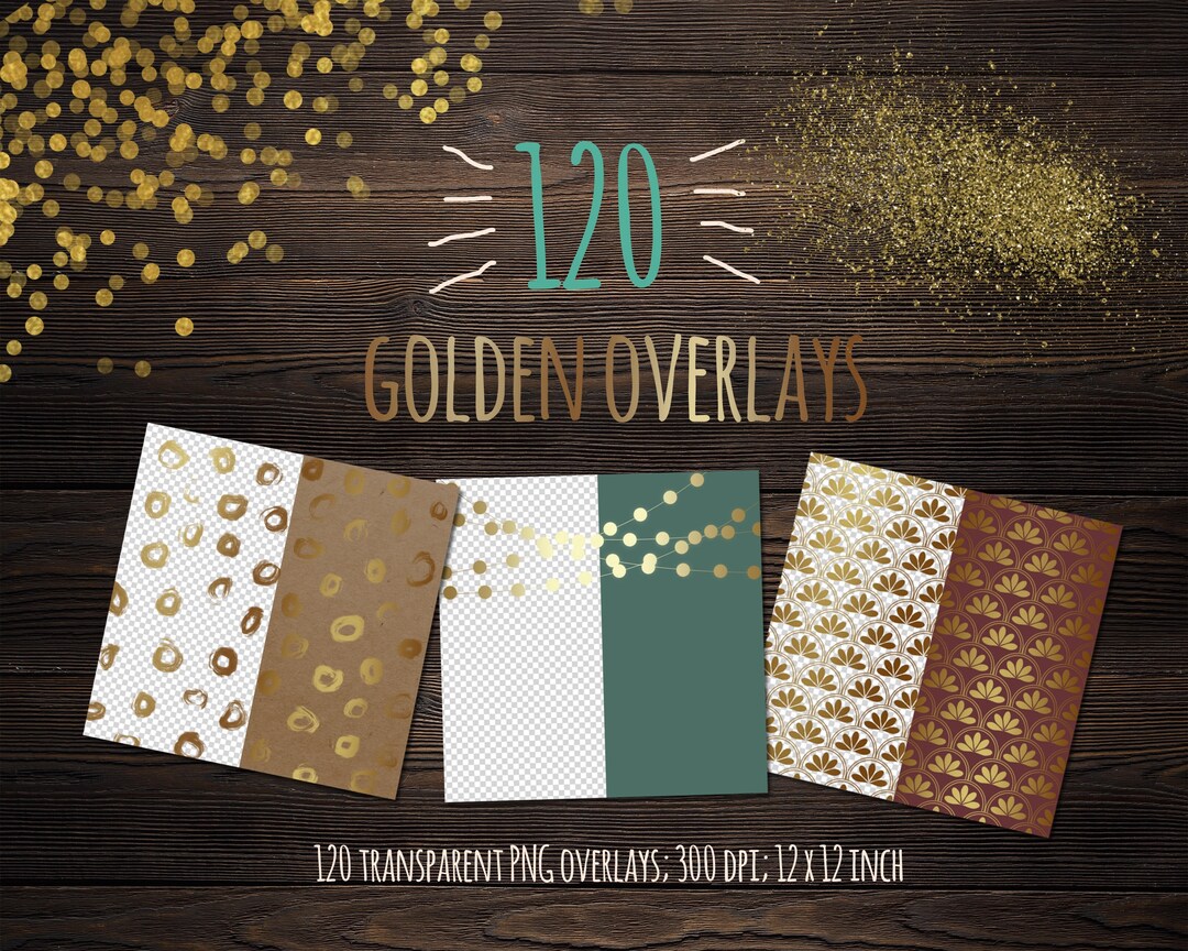 Gold Overlays, Golden Overlays, Gold Patterns, Metallic, Light Strings ...