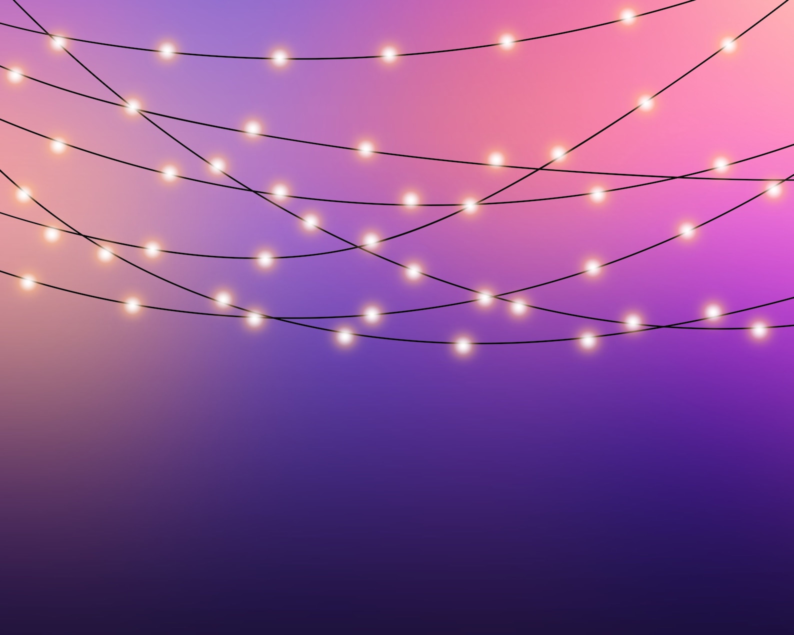String Lights Overlay, String Lights Clipart, Fairy Lights, Christmas ...