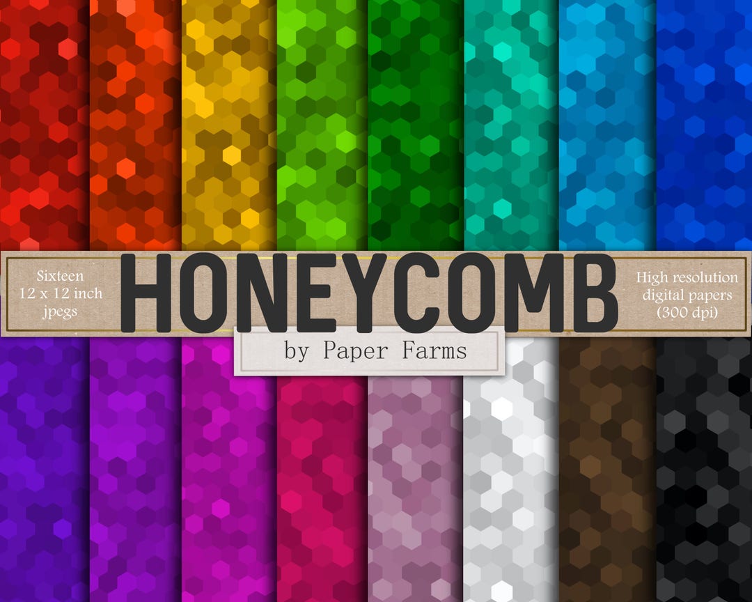 Honeycomb Digital Paper, Honeycomb Scrapbook Paper, Honeycomb ...