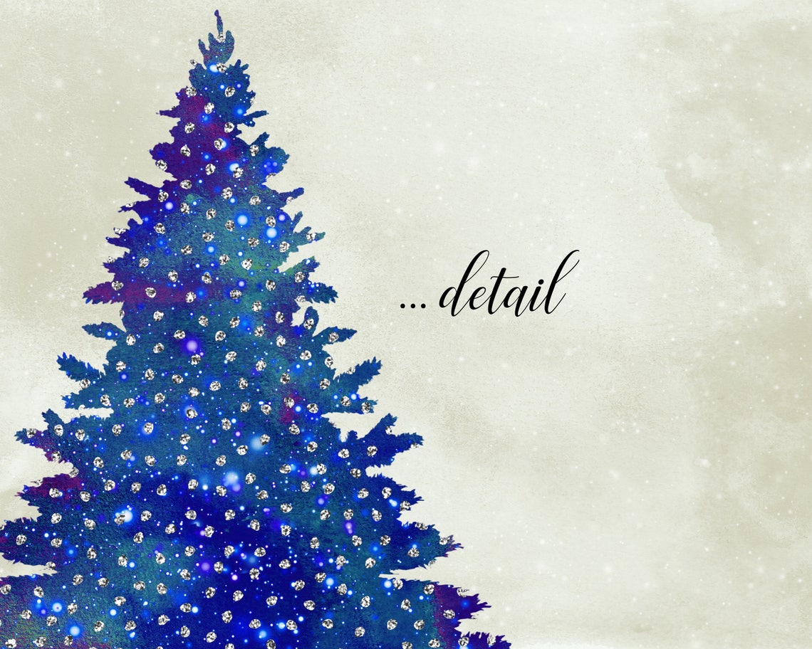 Christmas Tree Clipart Watercolor Christmas Trees Glitter | Etsy Canada