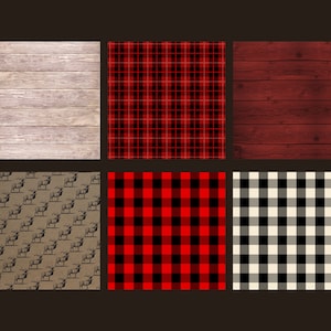 Lumberjack Digital Paper, Lumberjack Scrapbook Paper, Rustic Digital ...
