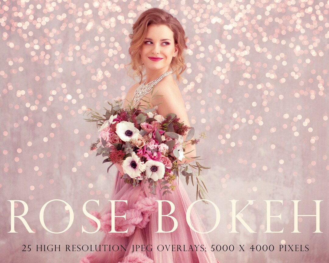 Rose Gold Bokeh Overlays Pink Overlays Pink Glitter - Etsy
