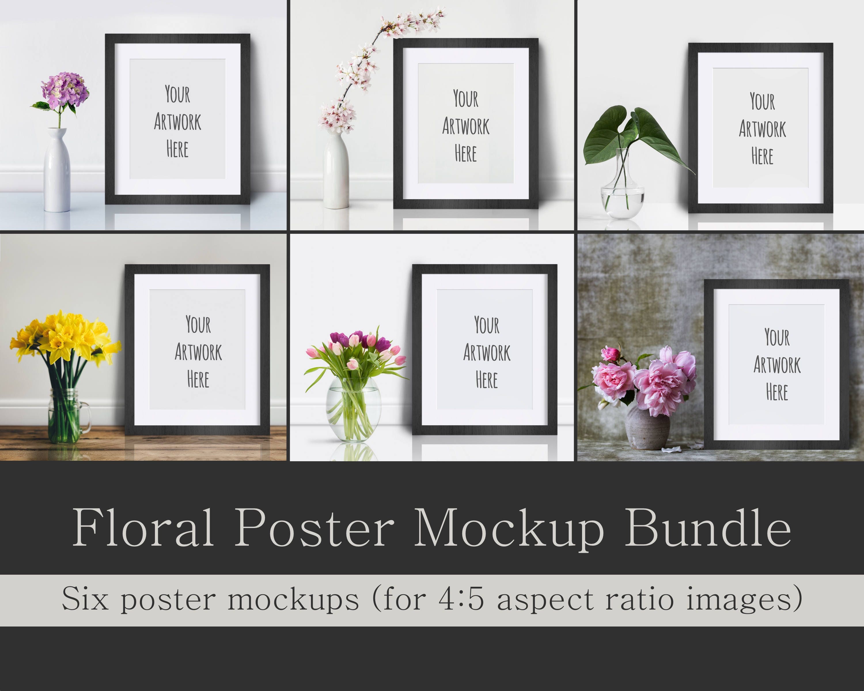 Poster Mockup Bundle Floral Mockup Mockup Bundle Mockup | Etsy
