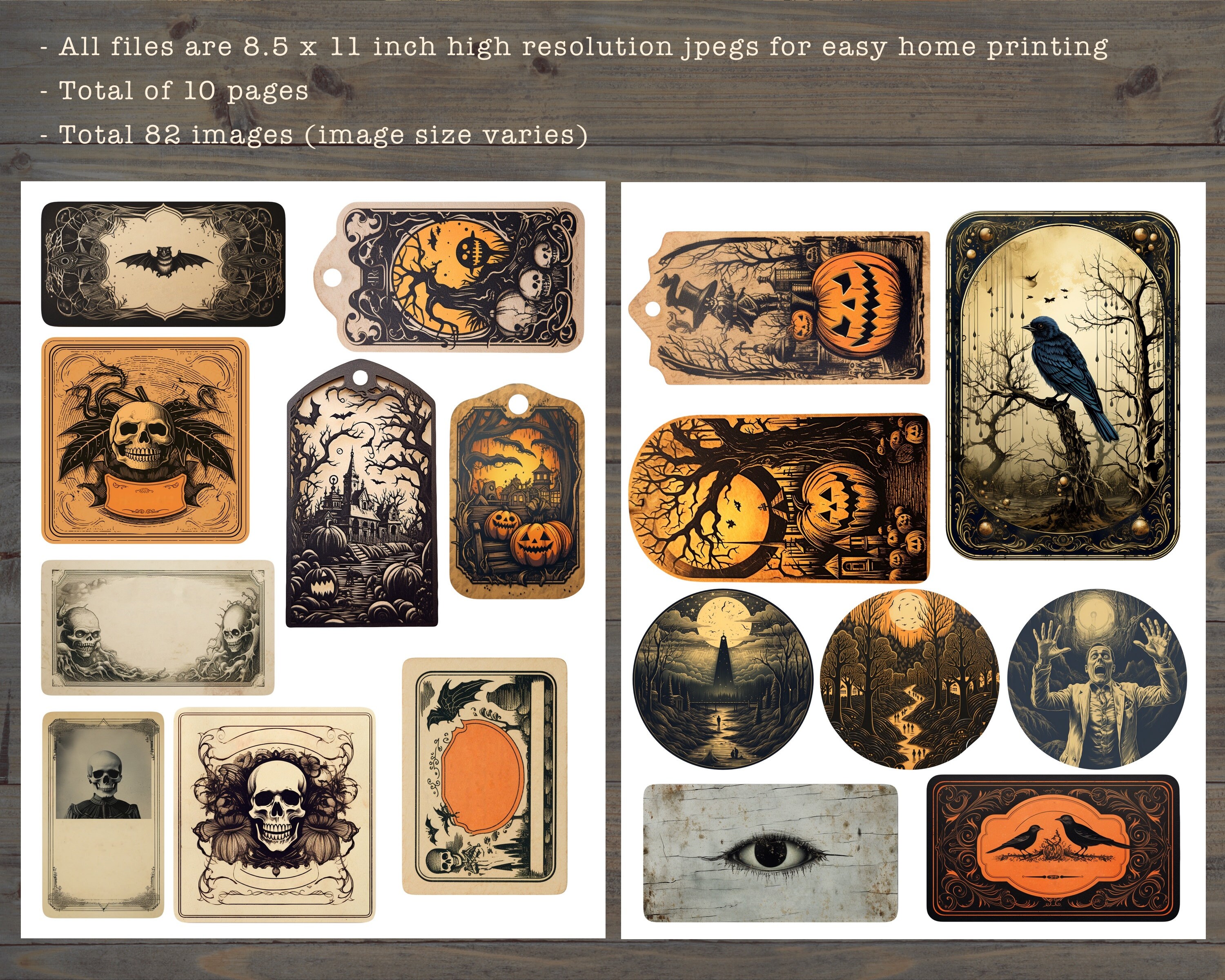 Printable Halloween Ephemera, Halloween Junk Journal Kit, Halloween ...