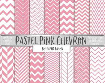 Pink Chevron Digital chevron Digital Paper Pack - Etsy