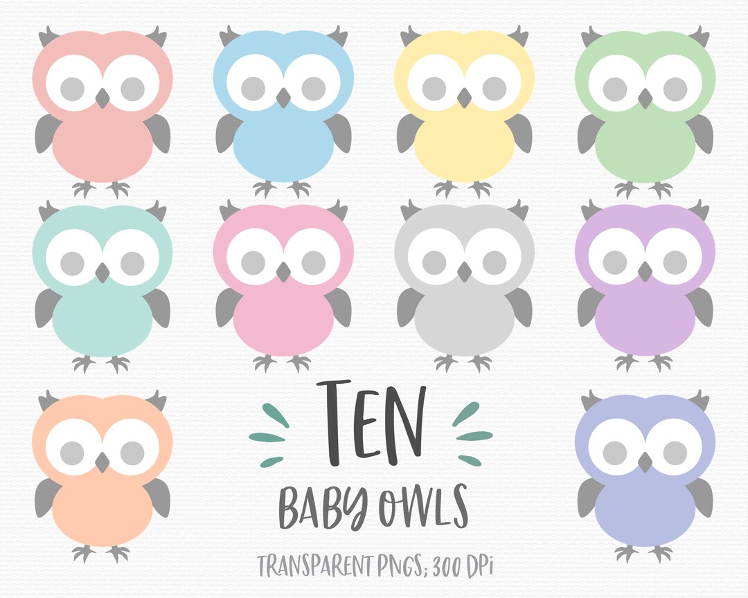 Owl Clipart, Baby Owl Clipart, Pastel, Pastel Colored Owls, Kids ...