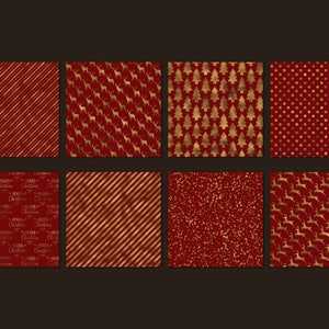 Red Gold, Gold Red, Christmas Digital Paper, Christmas Scrapbook Paper ...