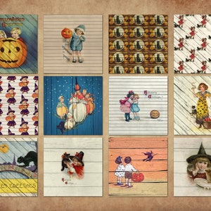 Vintage Halloween Digital Paper, Vintage Halloween Scrapbook Paper ...