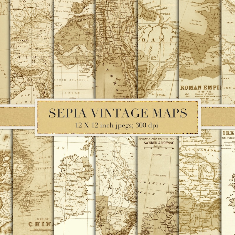 Scrapbook Paper Old World Map - Etsy