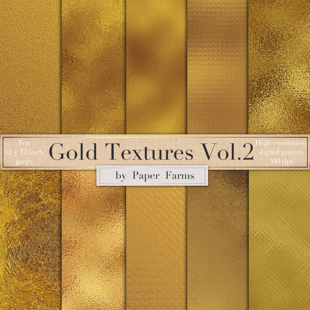 Gold Textures, Gold Foil, Golden, Metal, Metallic, Digital Paper ...